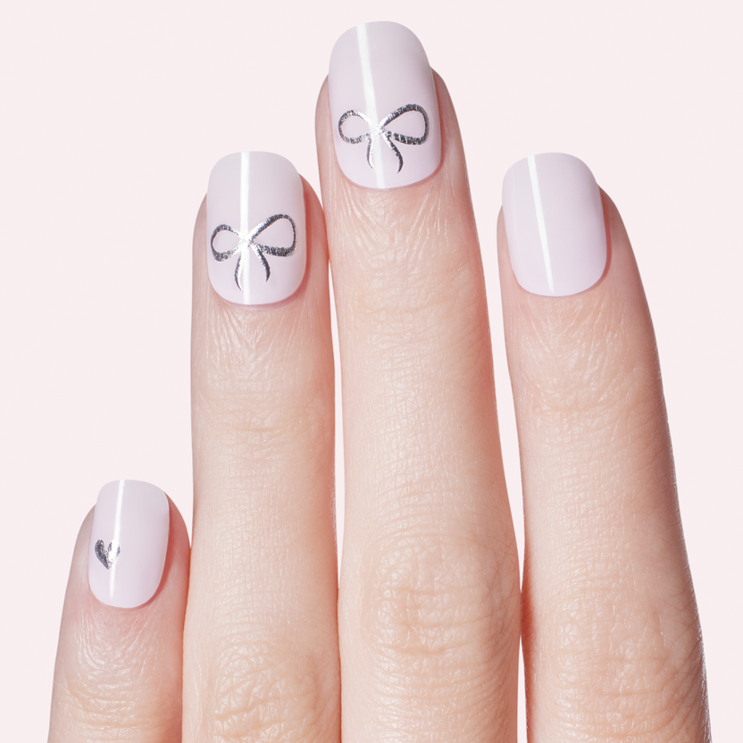 Just Put a Bow On It – Pink Bow Semi-Cured Gel Strips – Dashing Diva
