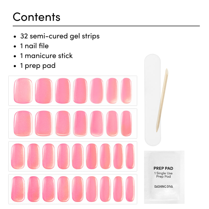 Citrus Kick Mani – Neon Pink Chrome Semi-Cured Strips – Dashing Diva