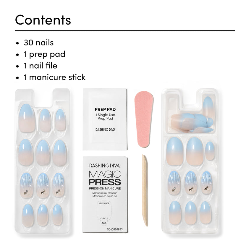 Shell We Kiss – White Pearl 3D Press-On Gel Nails – Dashing Diva