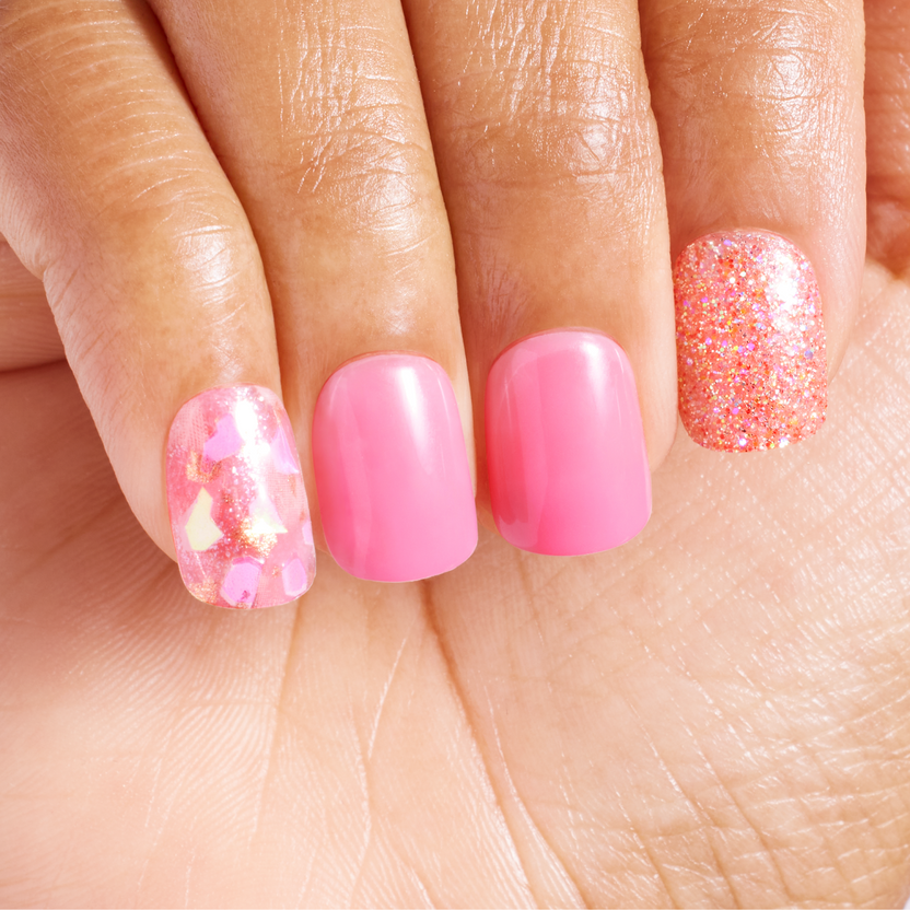 Pink Passion – Pink Press-On Gel Nails with Glitter – Dashing Diva