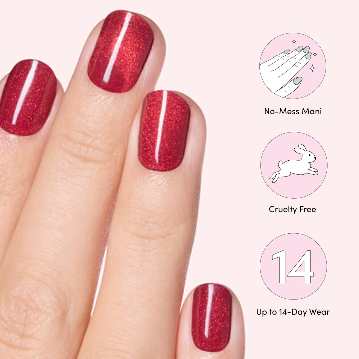 Ruby Red Apple – Magnetic Red Semi-Cured Gel Strips – Dashing Diva