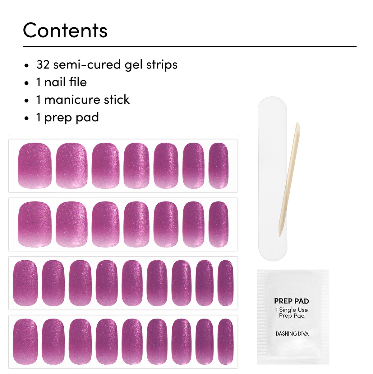 Berry Contrary – Berry Purple Velvet Gel Nail Strips – Dashing Diva