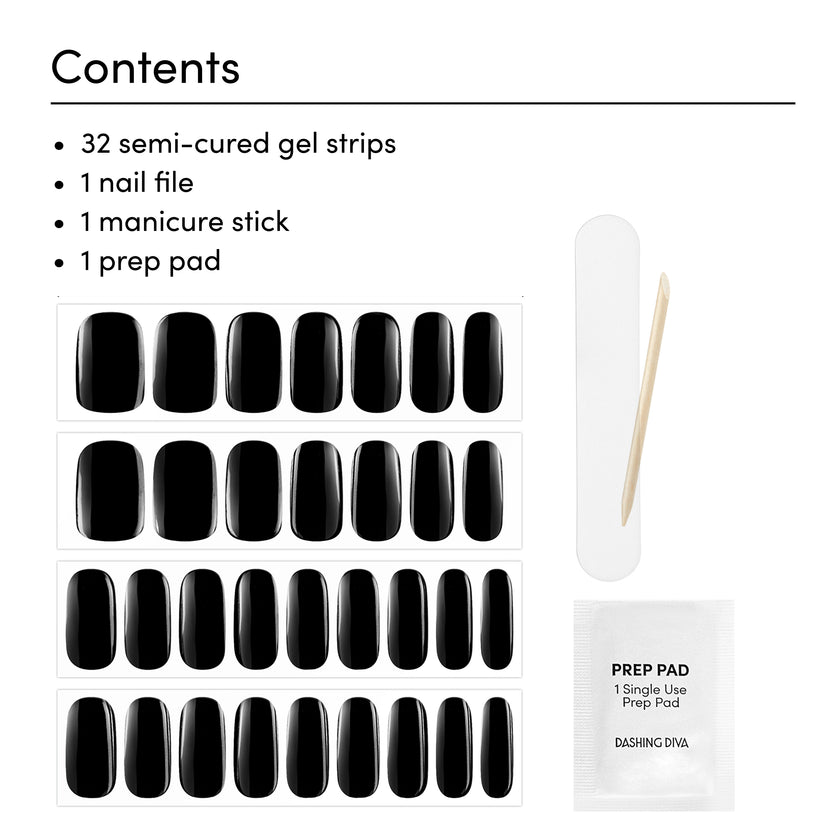Real Black – Bold Black Semi-Cured Gel Nail Kit – Dashing Diva