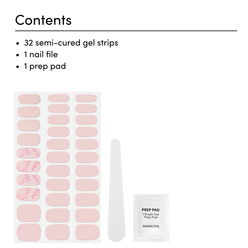 Maybe Marble – Light Pink Marble Glitter Gel Strips – Dashing Diva
