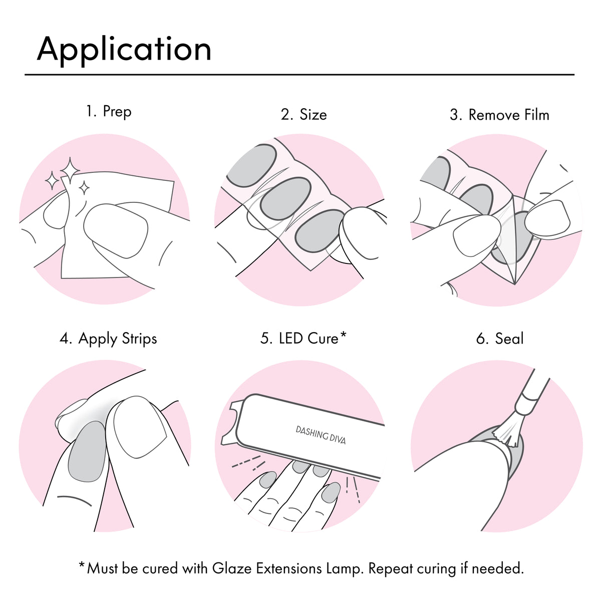 Miss Matched - Pink & White Squoval Semi-Cured Gel Nail Lengthening ...
