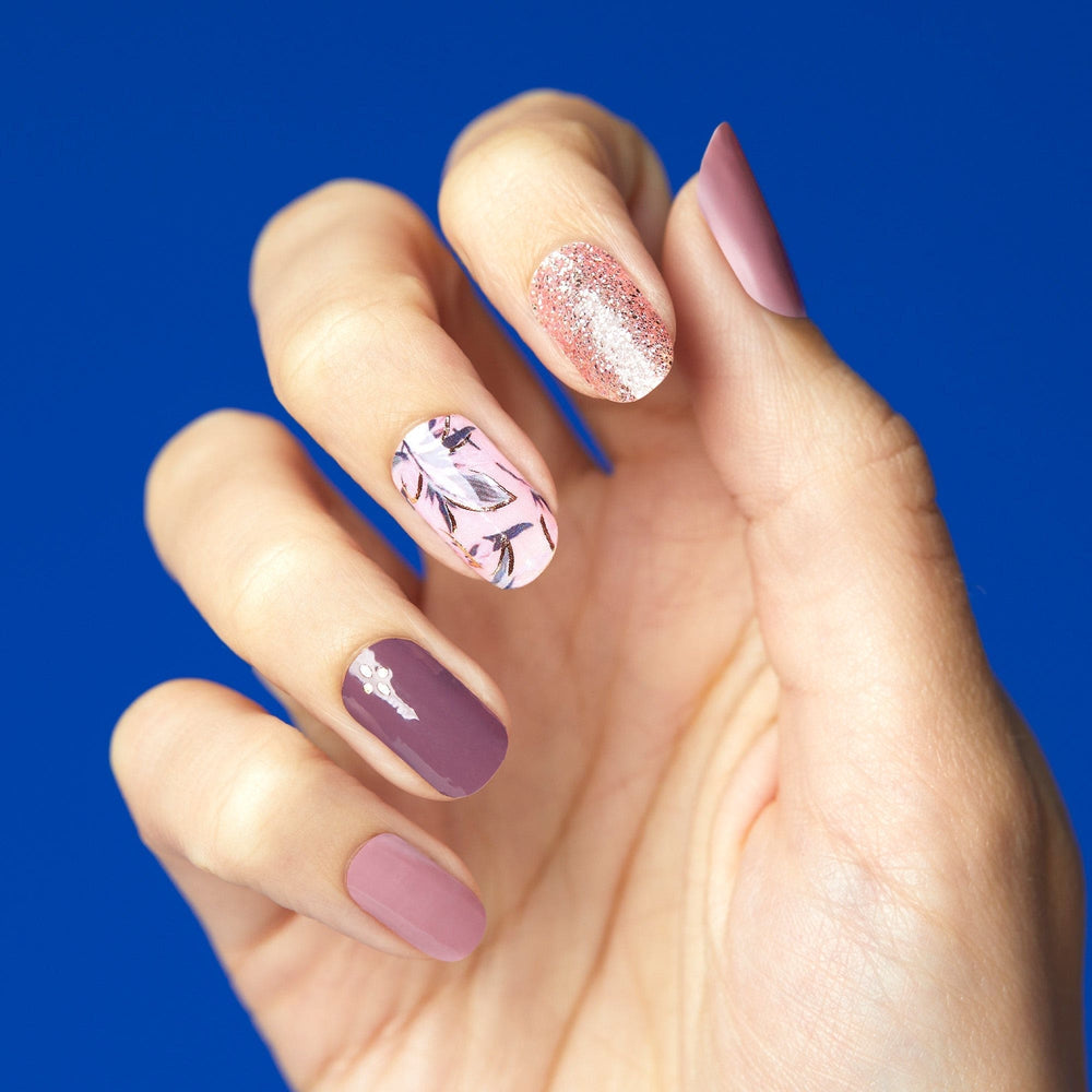 Alpine Retreat - Dusty Purple Floral Nails - Dashing Diva – Dashing Diva